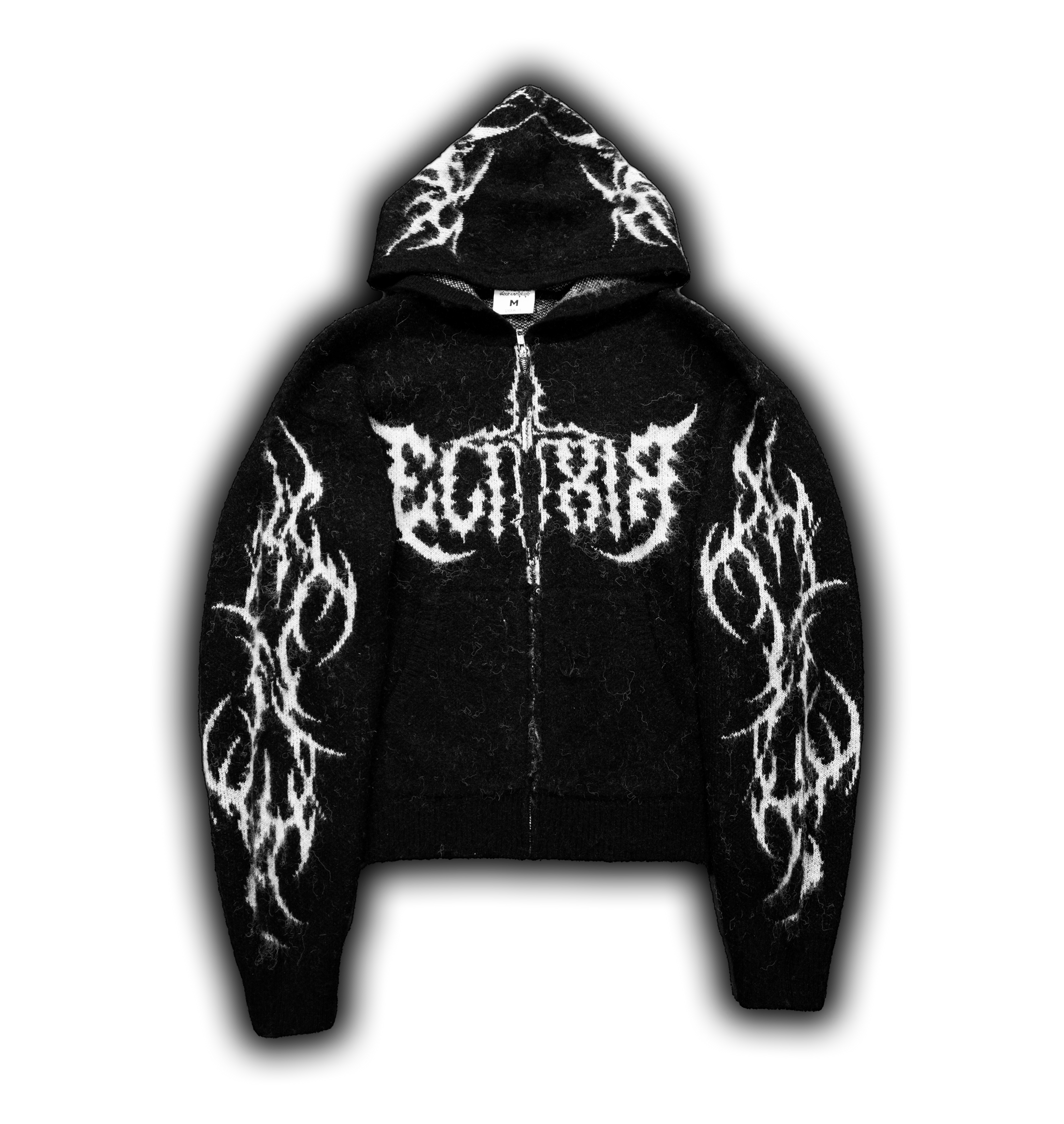 Elixir Black Cross Mohair Zip-Up
